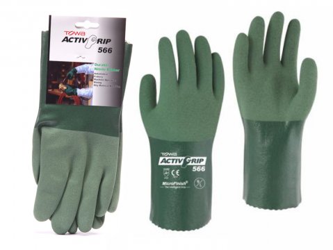 "ActivGrip" Nitrile Chemical glove Gauntlet SIZE 9 - Esko - Disposable ...